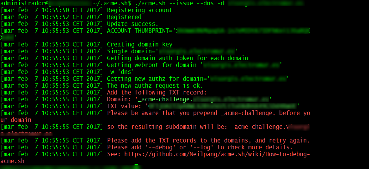 Instalando un certificado Let´s Encrypt (vía ACME DNS challenge ... Instalando un certificado Let´s Encrypt (vía ACME DNS challenge ...